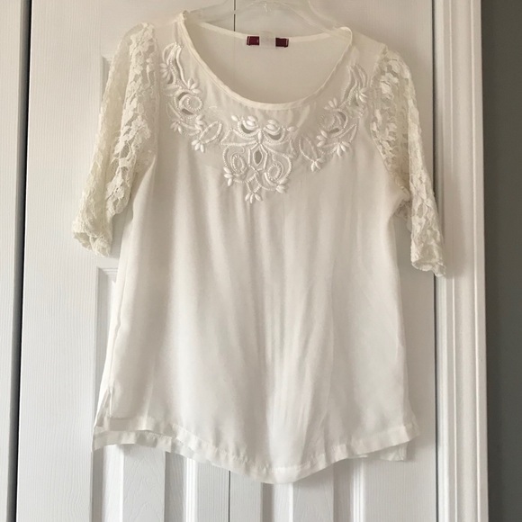 Tops | White Lace Top | Poshmark
